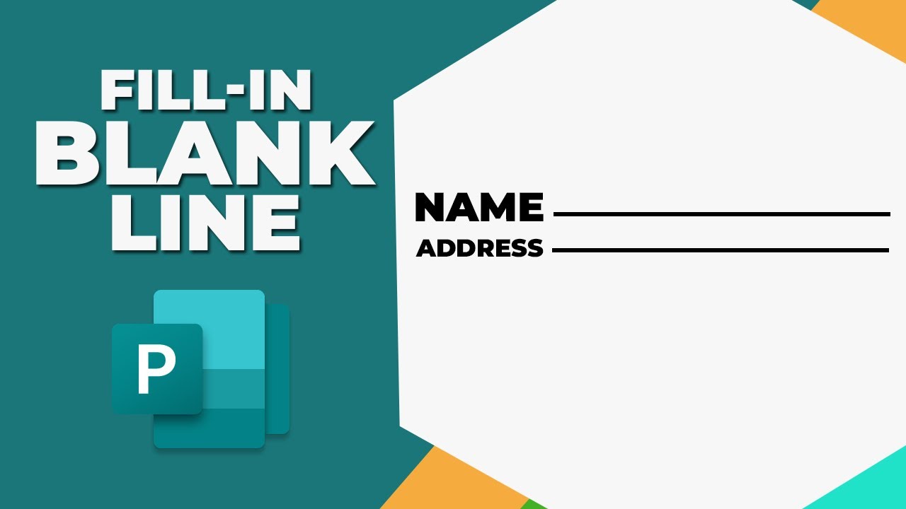 How to make a fill in the blank line in publisher - YouTube