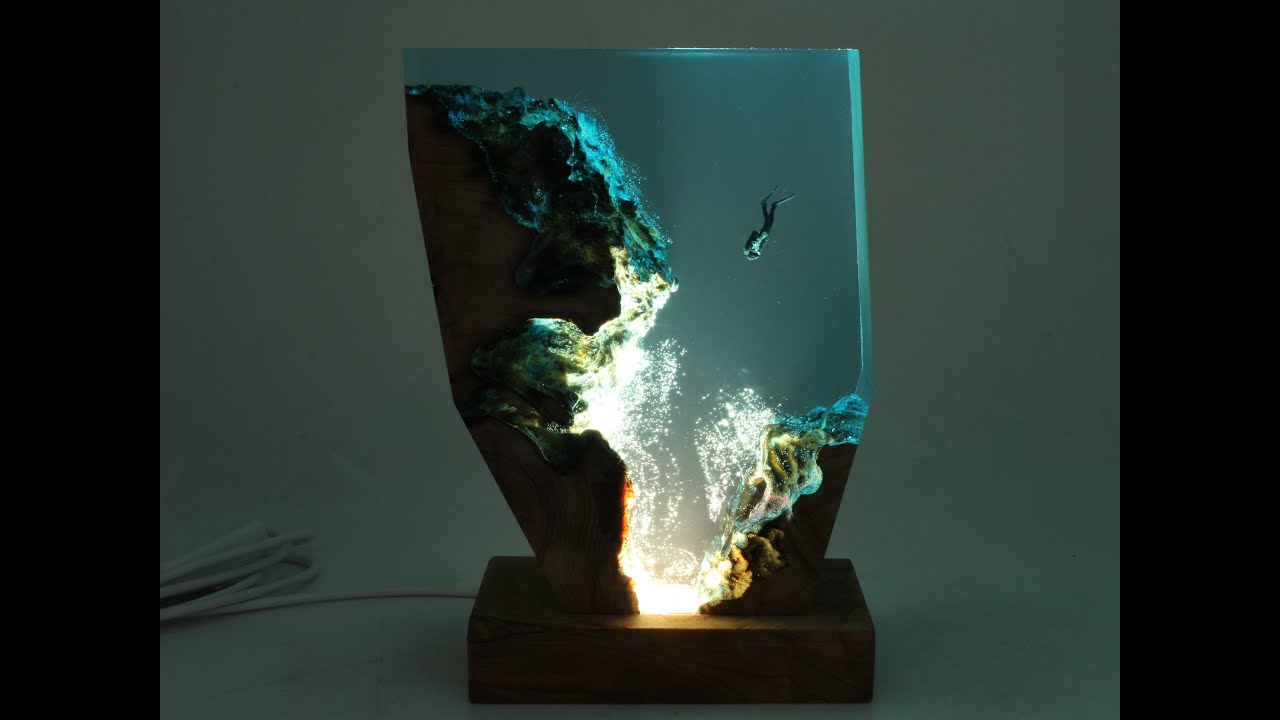 DIY Underwater SCUBA DIVER Night Lamp - Epoxy Resin Art - YouTube