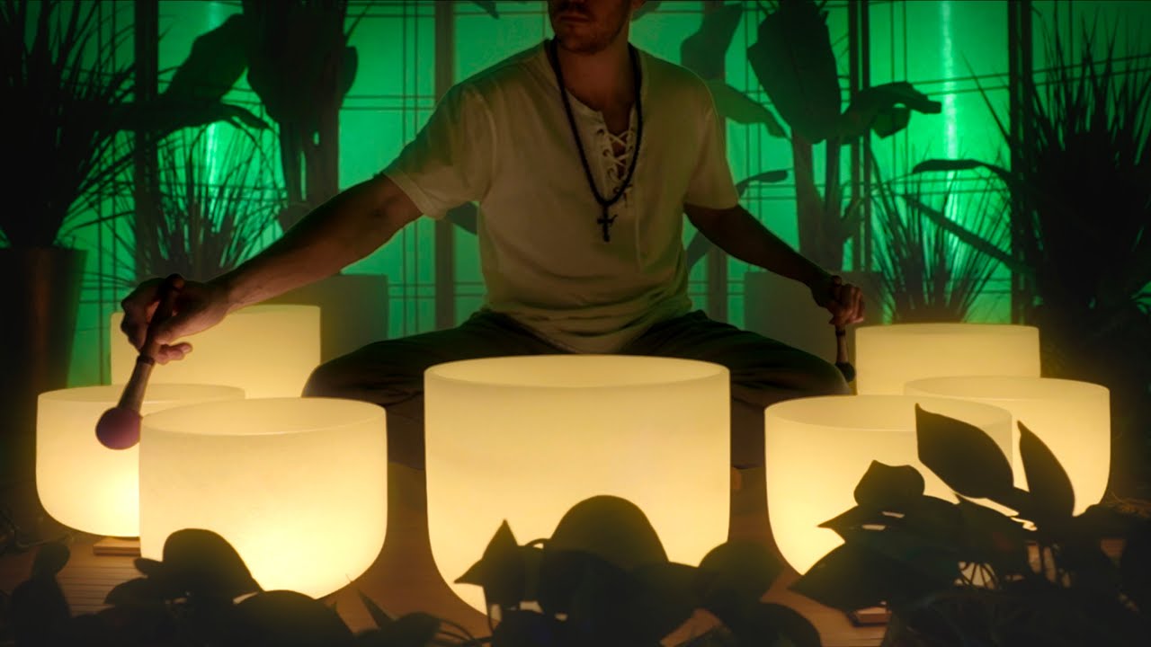 SLEEP TIME 🌧️ Rainforest Sound Bath 🌧️ Music for Bed with Crystal ...
