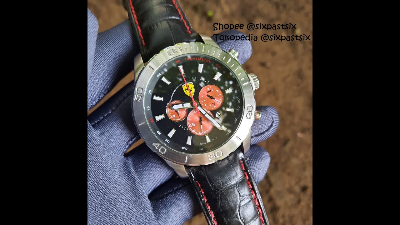 Jam Ferrari quartz chronograph - YouTube