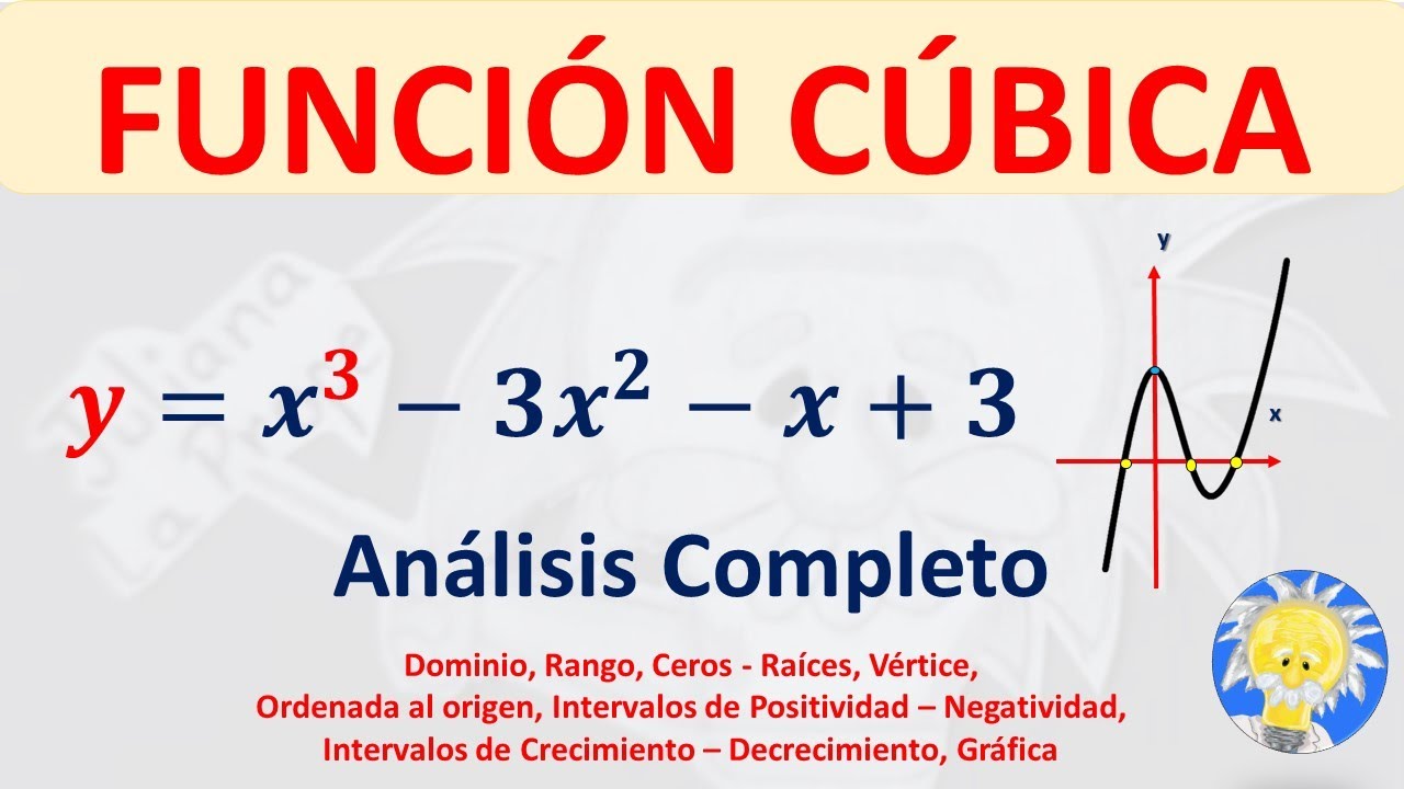 FunciÓn CÚbica Análisis Completo Dominio Rango Ceros Raíces Ordenada Intervalos De C Y