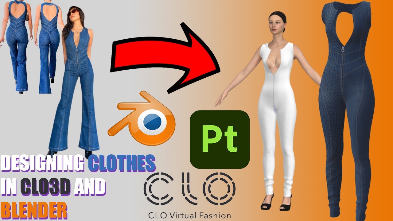 How to Design a Jumpsuit in CLO and Blender (Part 1- CLO) - YouTube