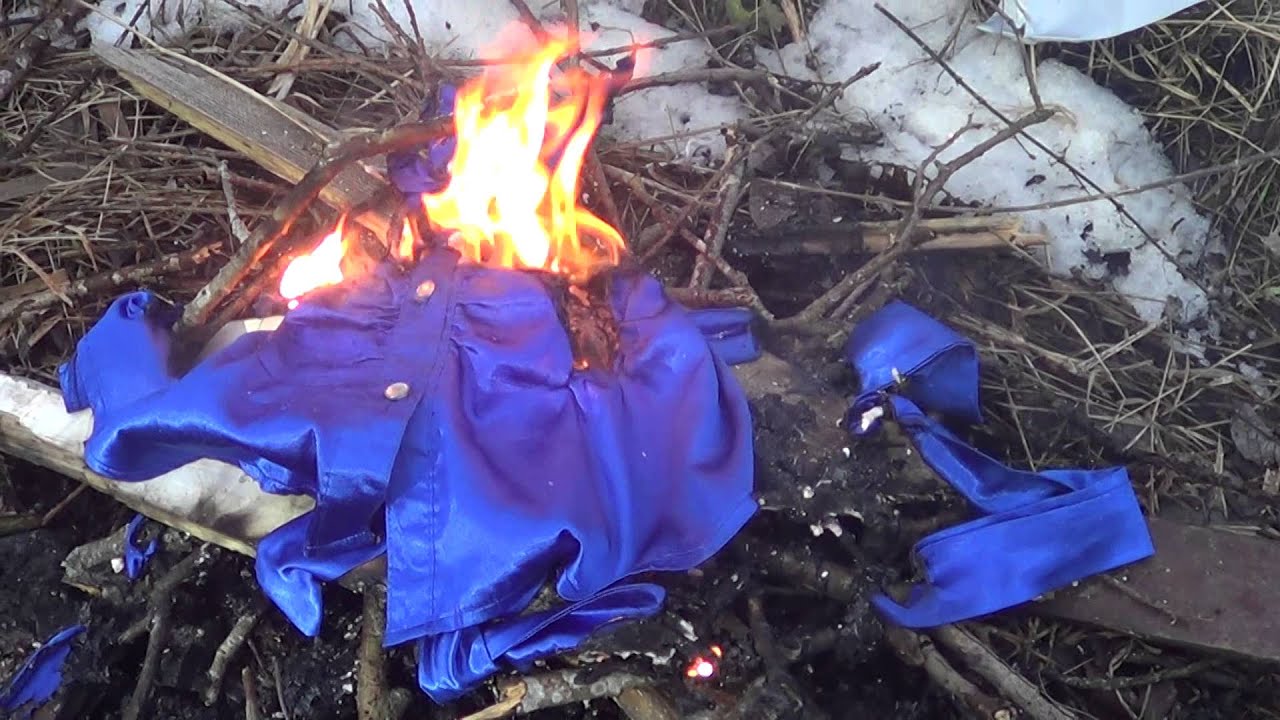 Burning old clothes 1 - YouTube