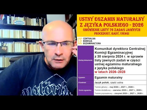 Matura USTNA 2026, lista 76 zadań jawnych na egzamin maturalny z j. polskiego - omówienie.