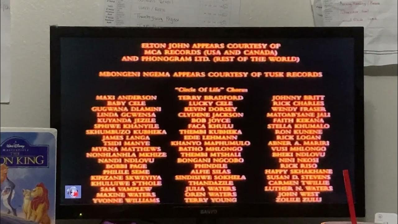 Closing to the lion king 1994 VHS - YouTube