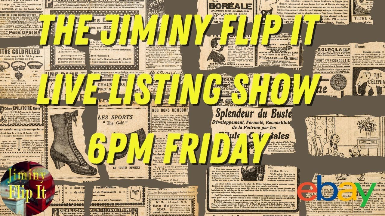 The Jiminy Flip It Live Listing Show - Vintage Print Ads - YouTube
