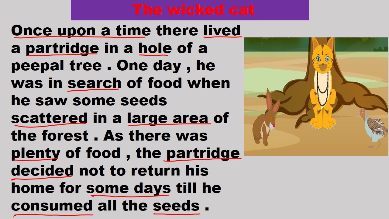 The wicked cat||Learn English through stories||zero se english padhna ...