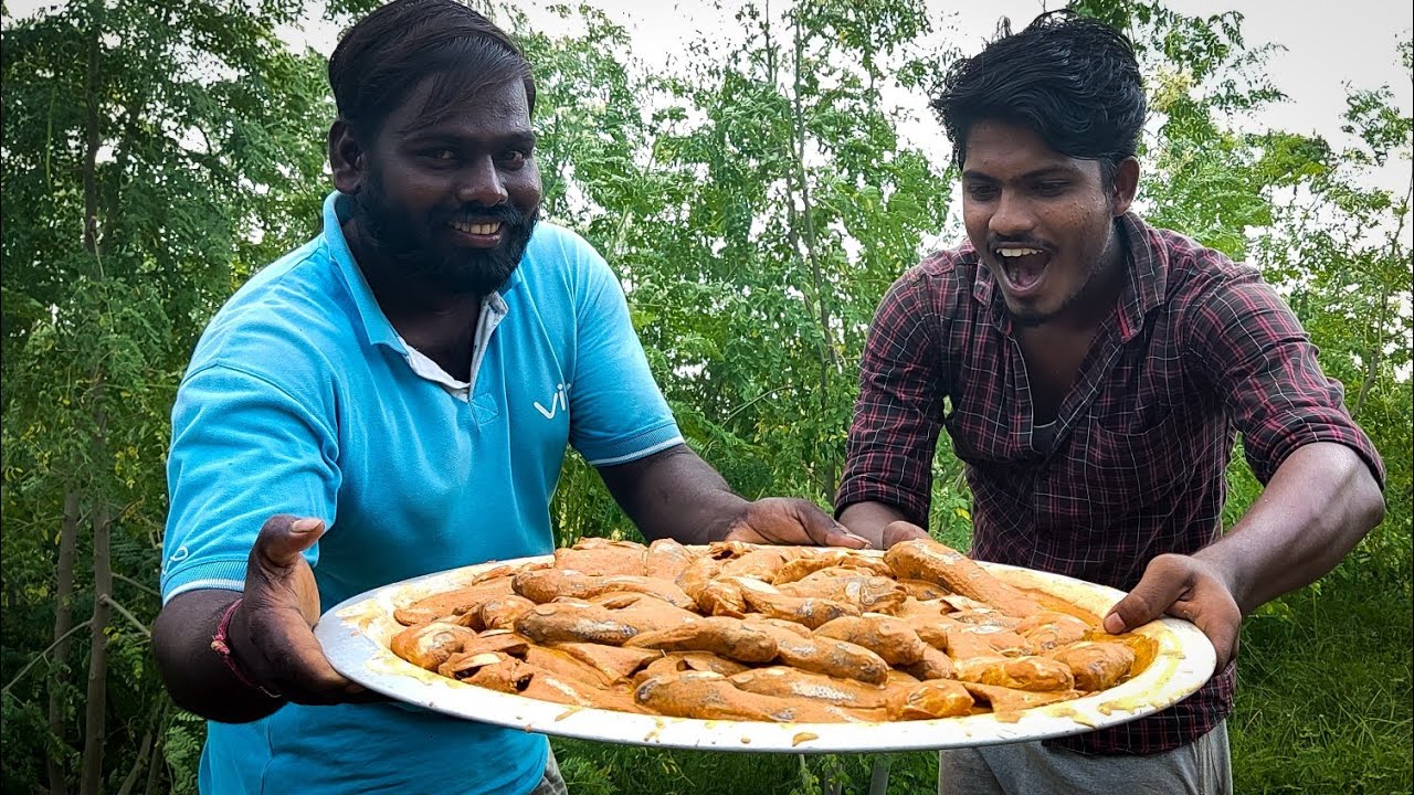 RIVER FISH FRY COOKING IN VILLAGE|FRESH FISH FRY AND EATING - YouTube