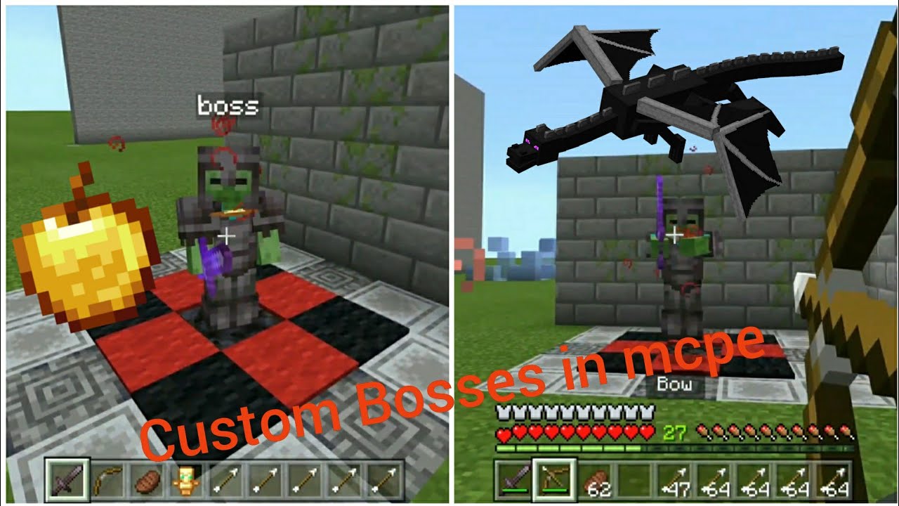 How to make custom bosses in mcpe with commands - YouTube