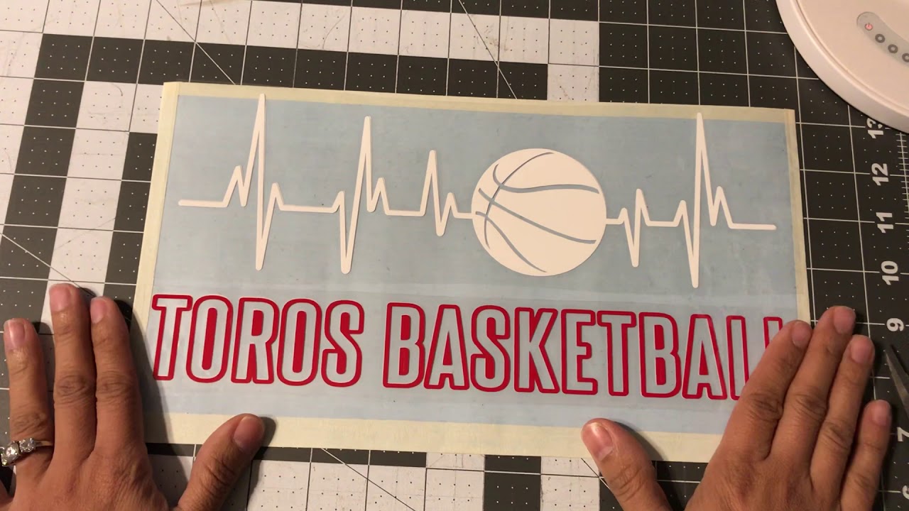 Layering HTV using stencil - YouTube