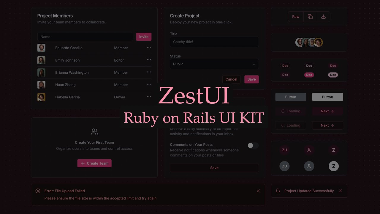 Zestui Ui Kit For Ruby On Rails Styled With Tailwind Youtube