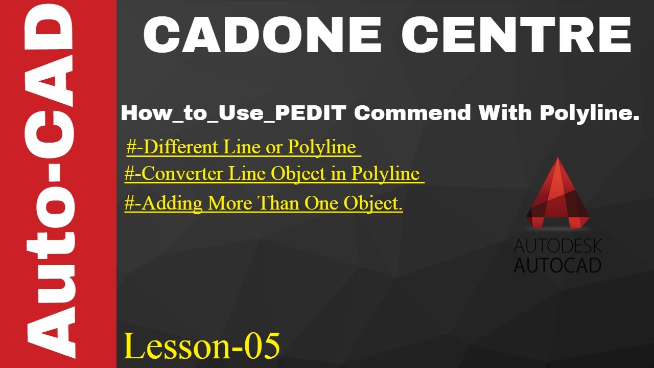 Auto CAD 05 Tutorials How to Use PEDIT Commend With Polyline YouTube Auto CAD 05 Tutorials How to Use PEDIT Commend With Polyline YouTube