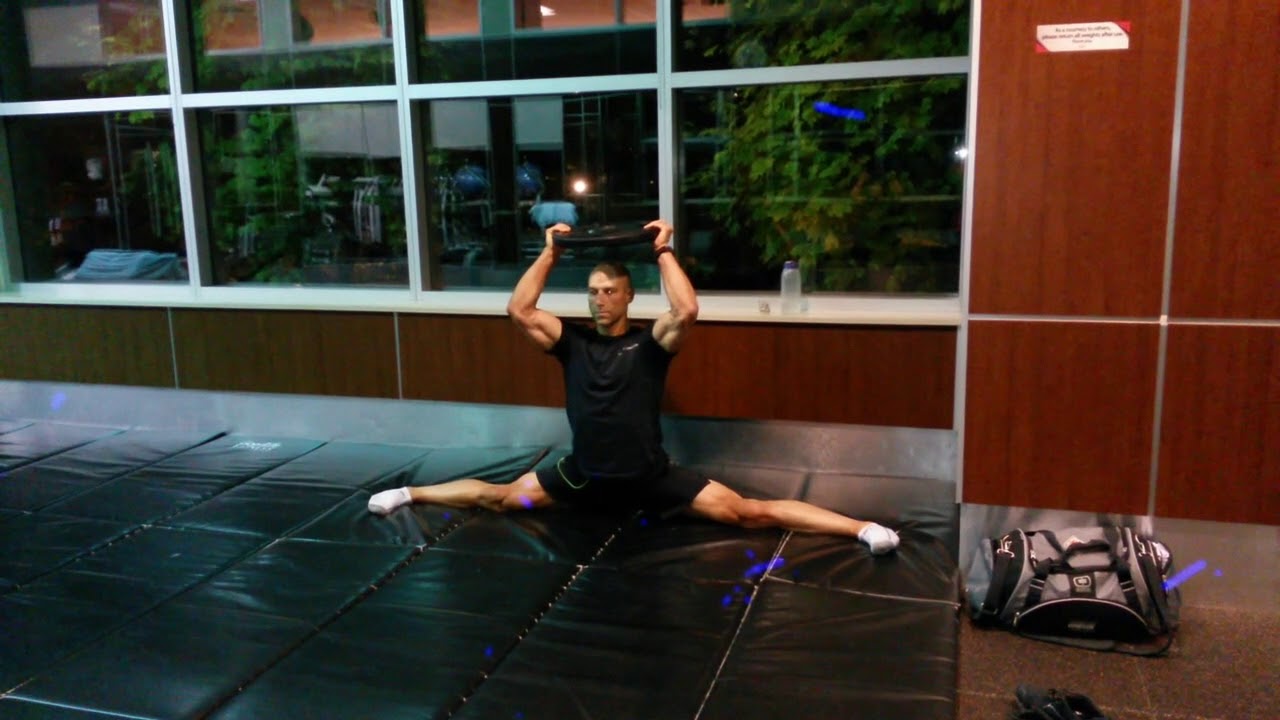 Center Splits with 45lbs Overhead - YouTube