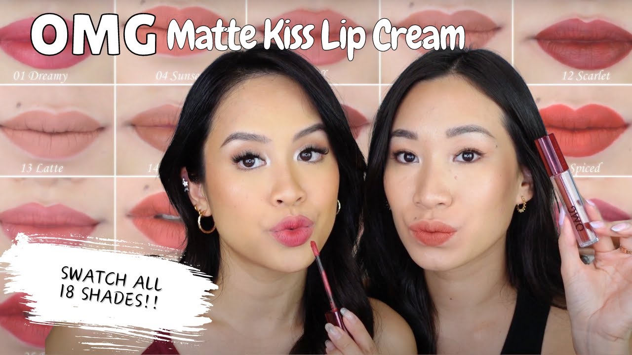 OMG Matte Kiss Lip Cream SWATCH ALL 18 Shades! - YouTube