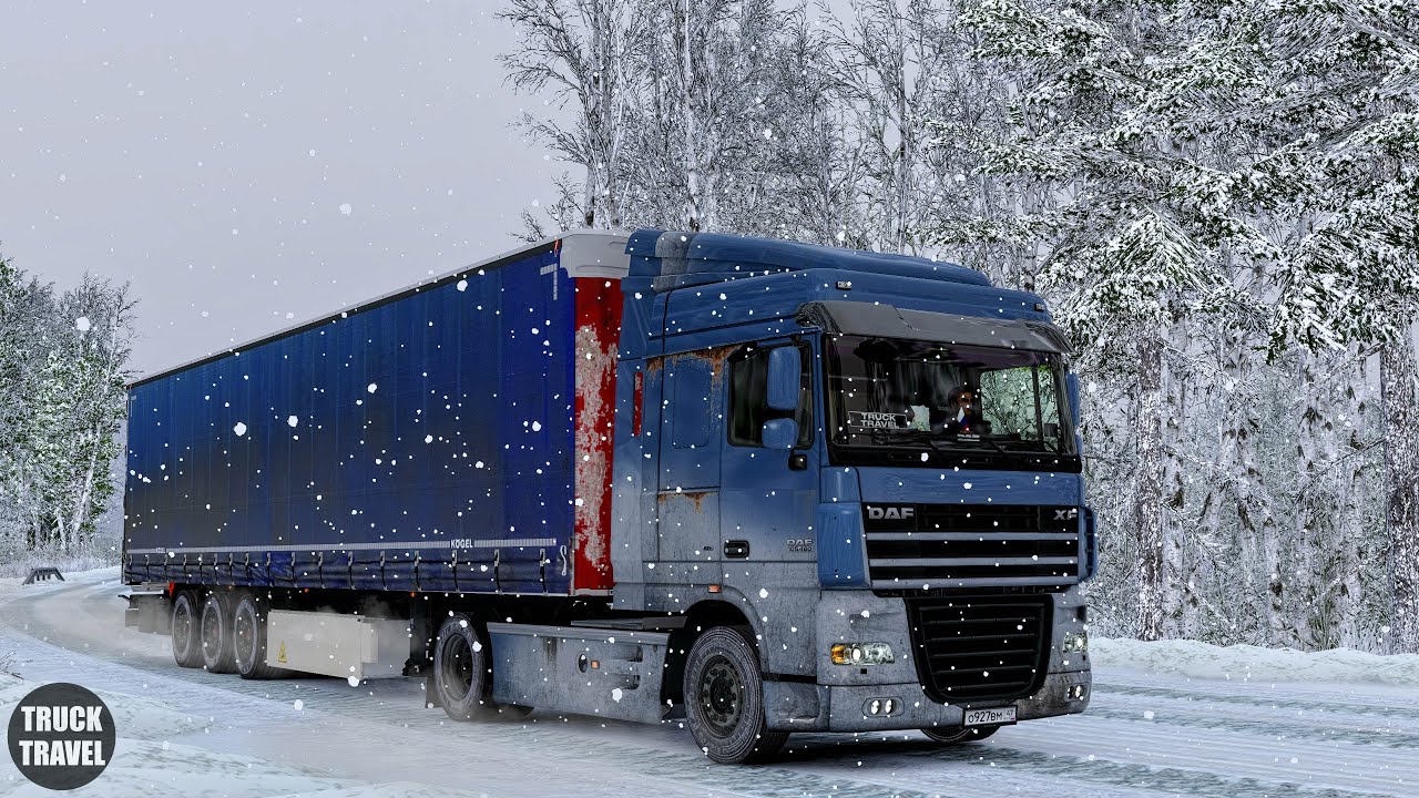 [ETS2 1.53] Realistic Winter Driving | DAF XF 105 | SibirMap | Reshade ...