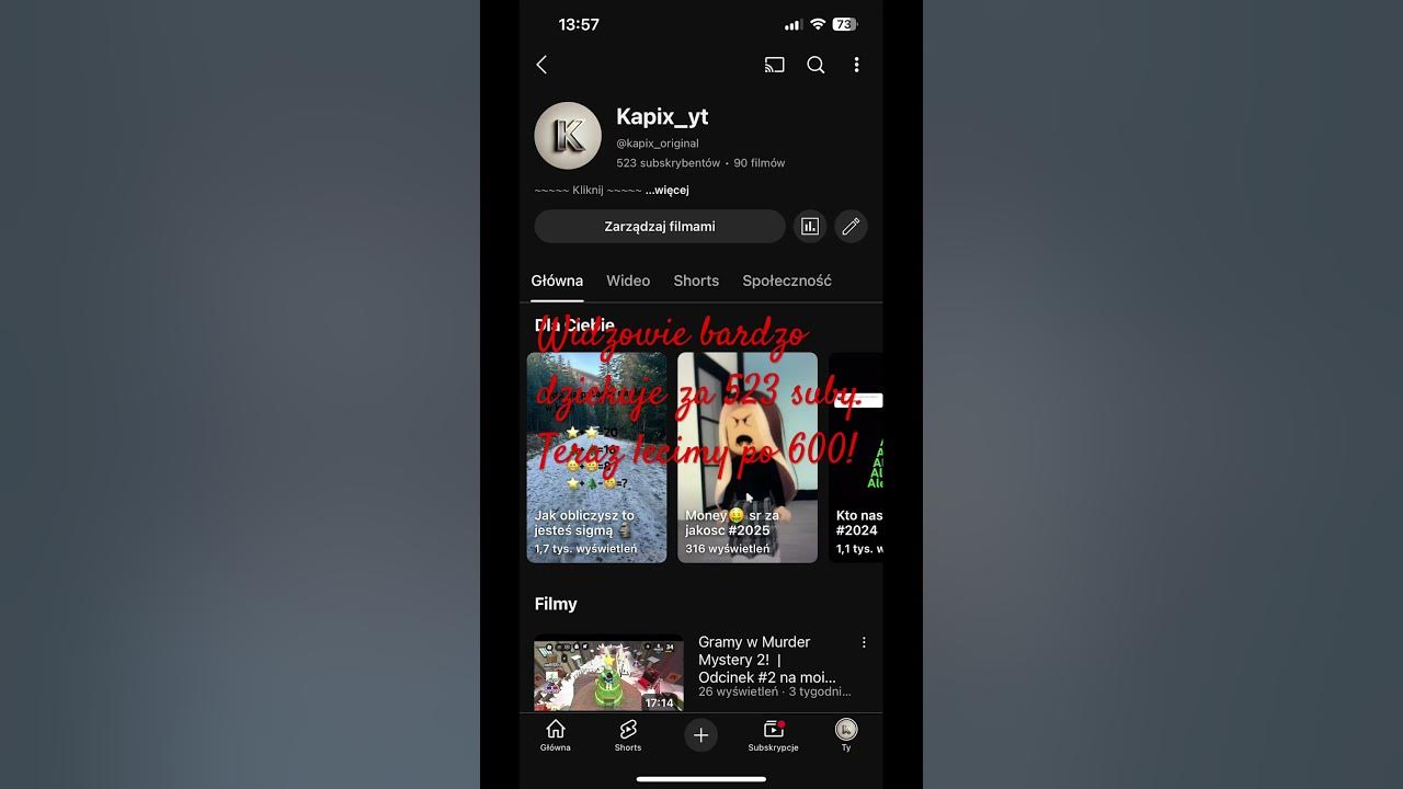 dziekuje za 523 suby! #2025 - YouTube