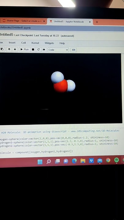Water molecule|| Animation|| Python programming language #youtubeshorts - YouTube