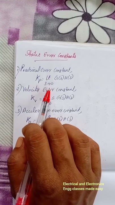 Static Error Constants, Positional, velocity and acceleration error constant - YouTube
