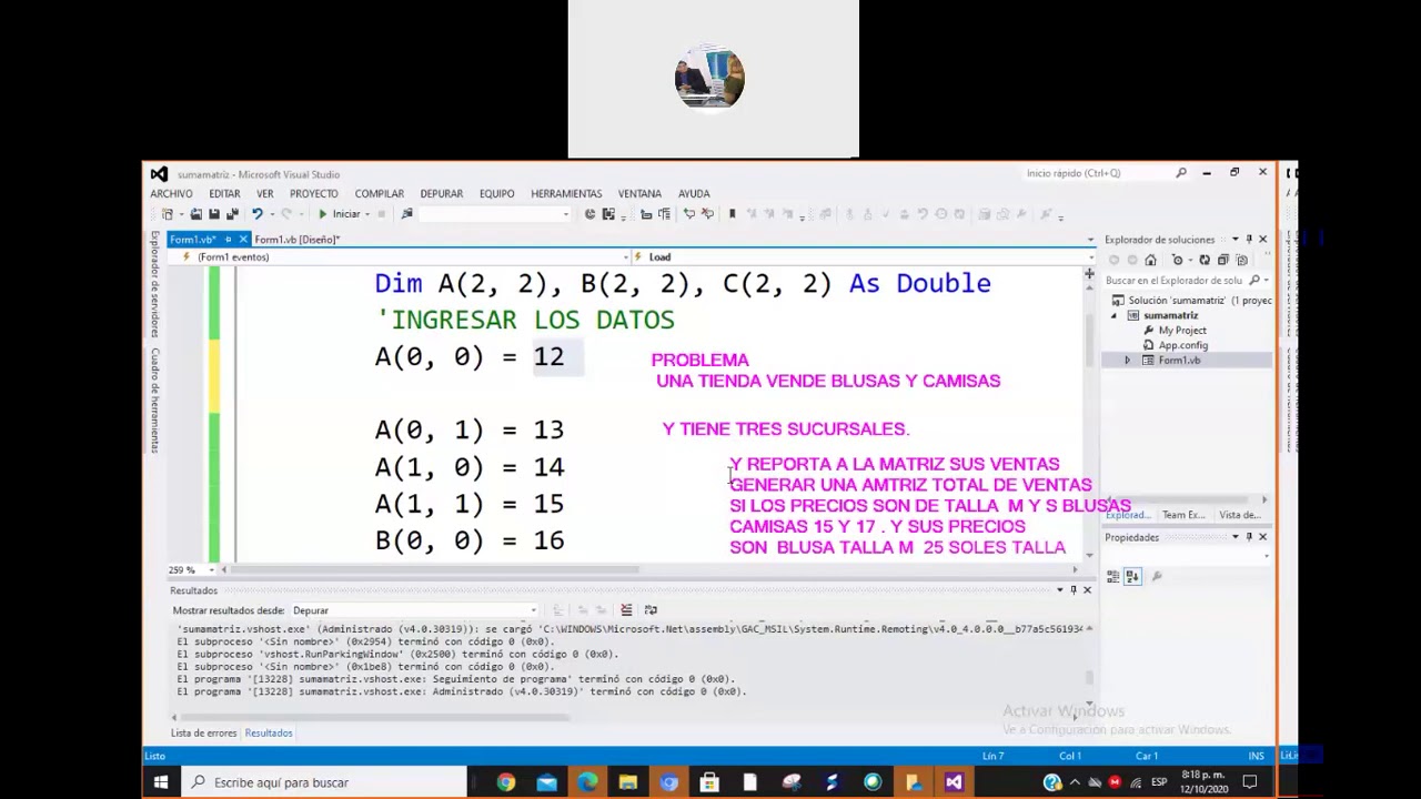 MATRICES-VB.NET - YouTube