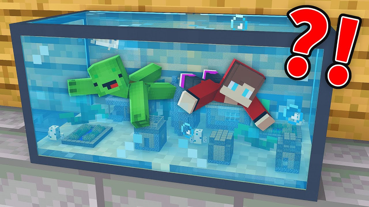 Mikey & JJ Modern Water House Build Challenge in Minecraft (Maizen ...