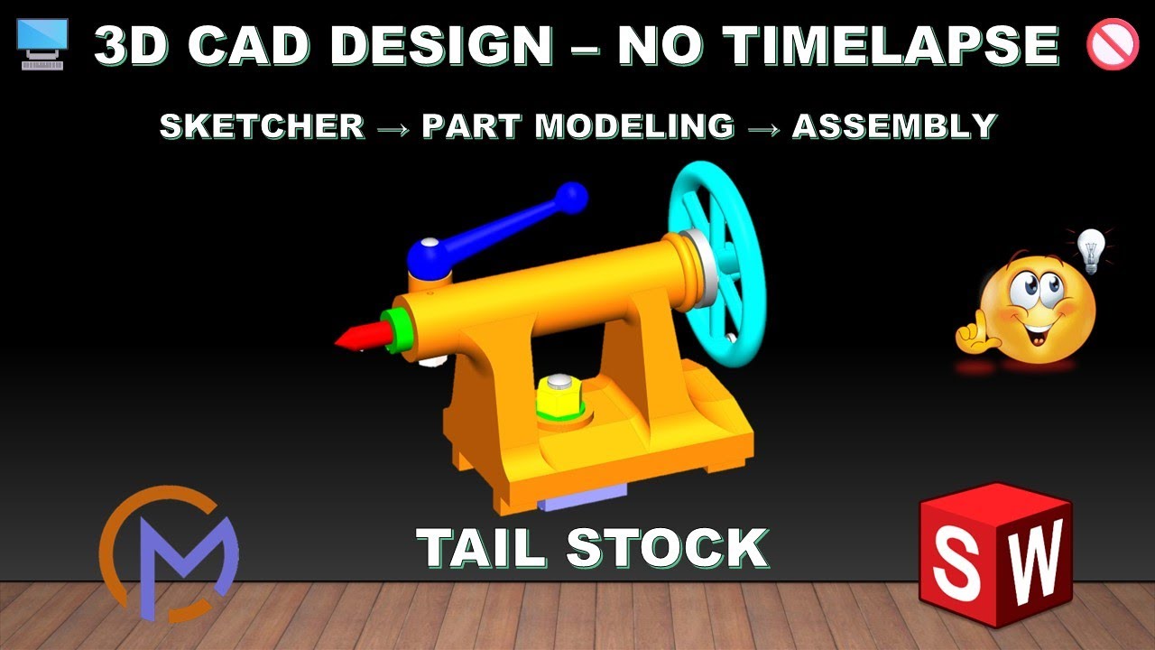 Tail Stock CAD Tutorial | Complete Design & Assembly from Scratch at ...