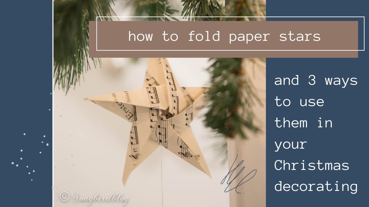 How to Fold Five Point Paper Stars & Make a Paper Star Christmas Wreath ...