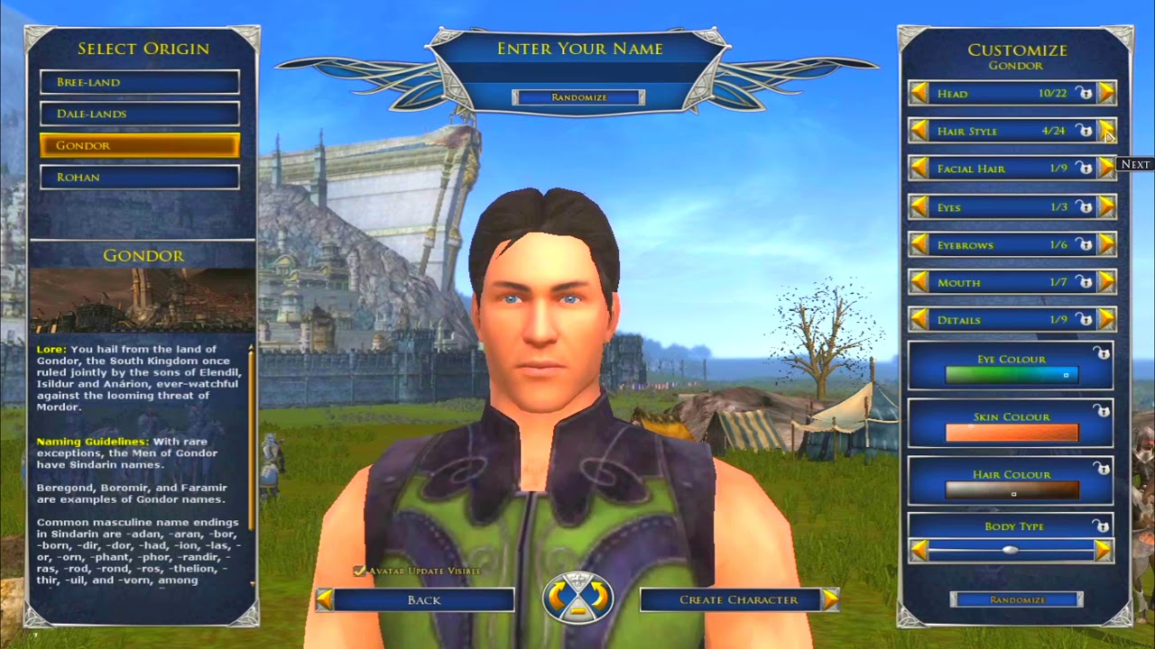 LOTRO|How to |Create character|Lord Of The Rings Onine|LOTRO Intro 2 ...