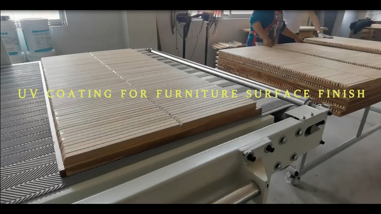 Intelligent UV coating line for wood - YouTube