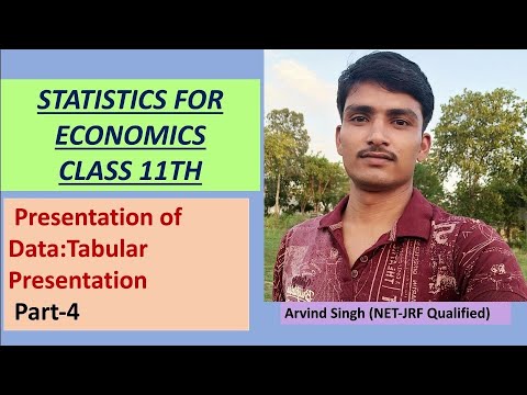 Presentation of data: tabular presentation part 4, 11 class, subject ...