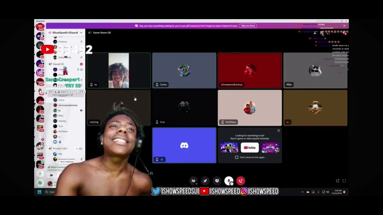 Ishowspeed discord gets hacked - YouTube
