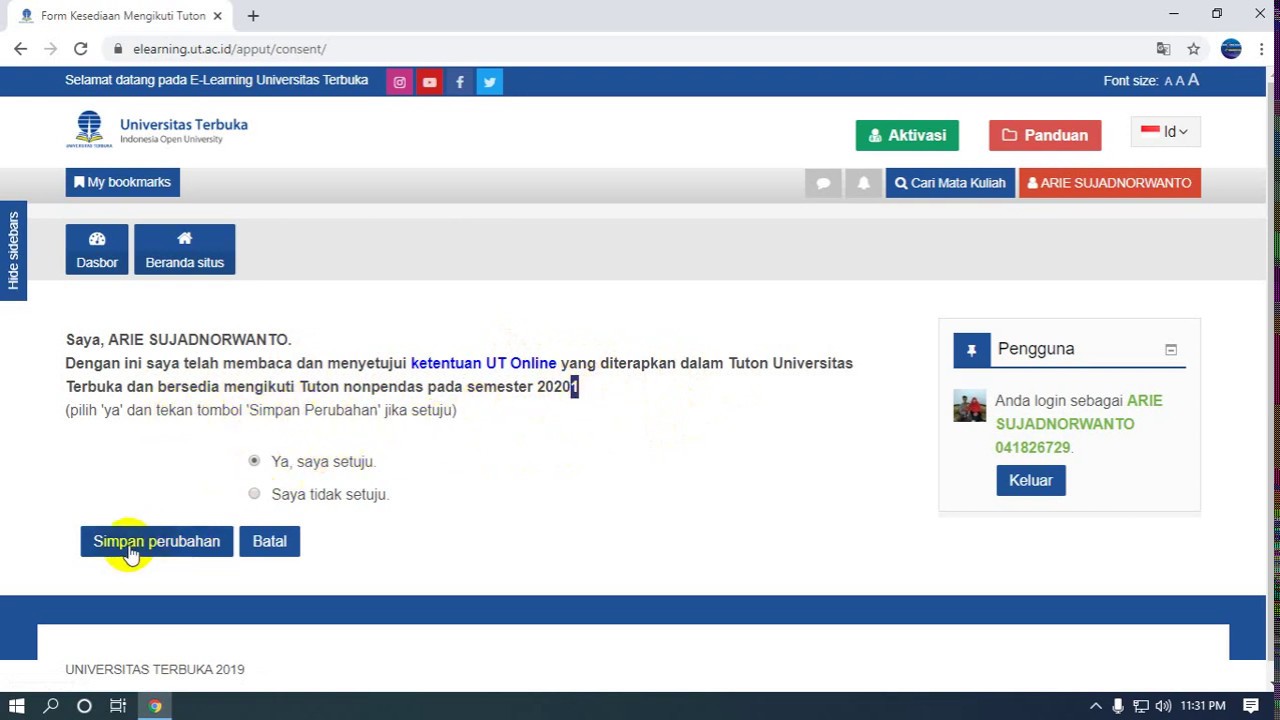 Yang Wajib Dilakukan Mahasiswa UT Sebelum Mengikuti Tuton di Elearning ...