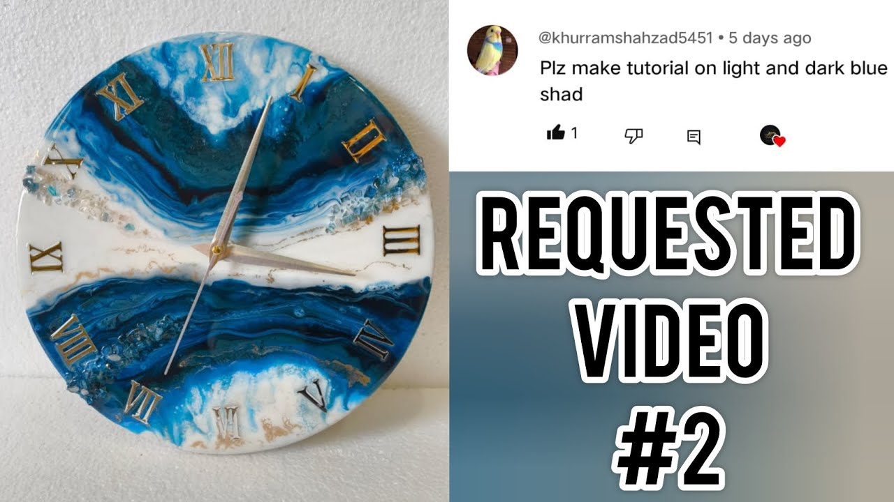 DIY| Resin wall clock|Blue and white|#tutorial#resin#clock#art#craft# ...