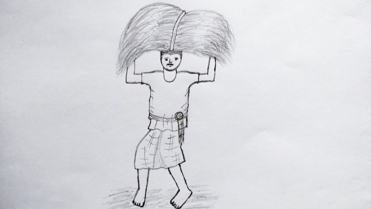 How to draw a man(working)।। Easy drawing।। কিভাবে মানুষ(কর্মরত) আঁকা ...