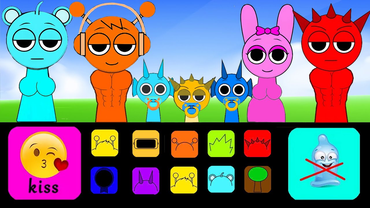 Sprunki's SAD LOVE Story: SWEET KISS AND PINK, BLUE FAMILY | Sprunki ...