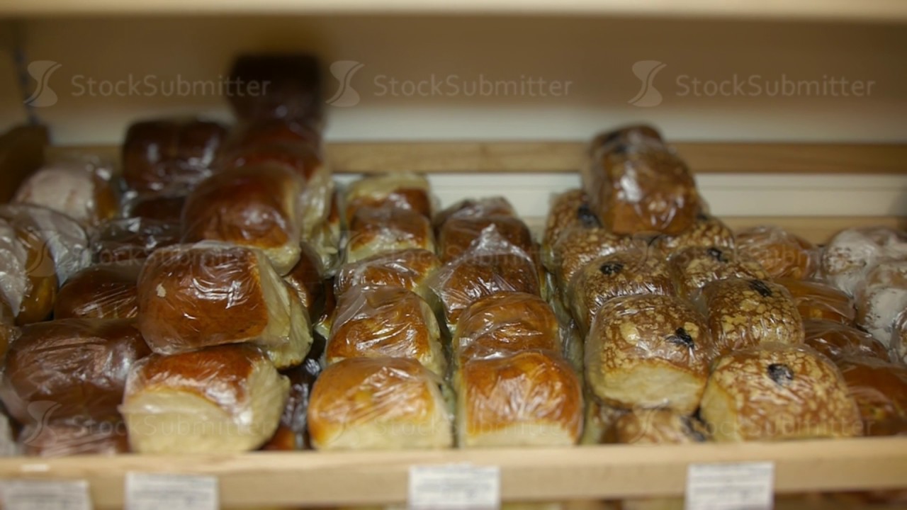 bread on shelf in bakery and supermarket - YouTube