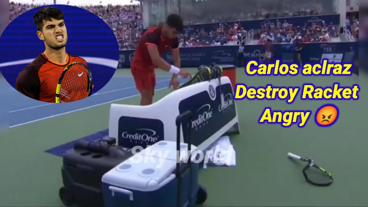 Carlos Alcaraz destroys racket in rare meltdown as Spaniard dumped out ...