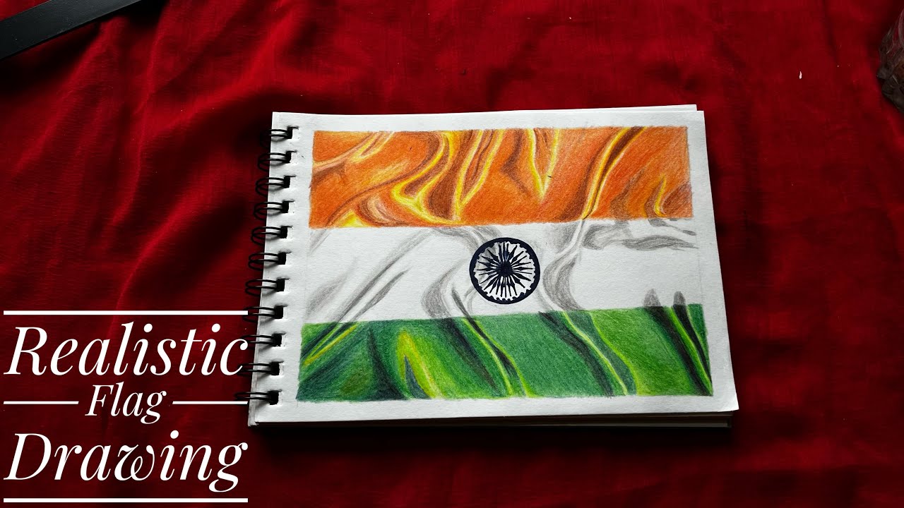 Realistic Indian Flag Drawing #flagdrawing #drawing - YouTube