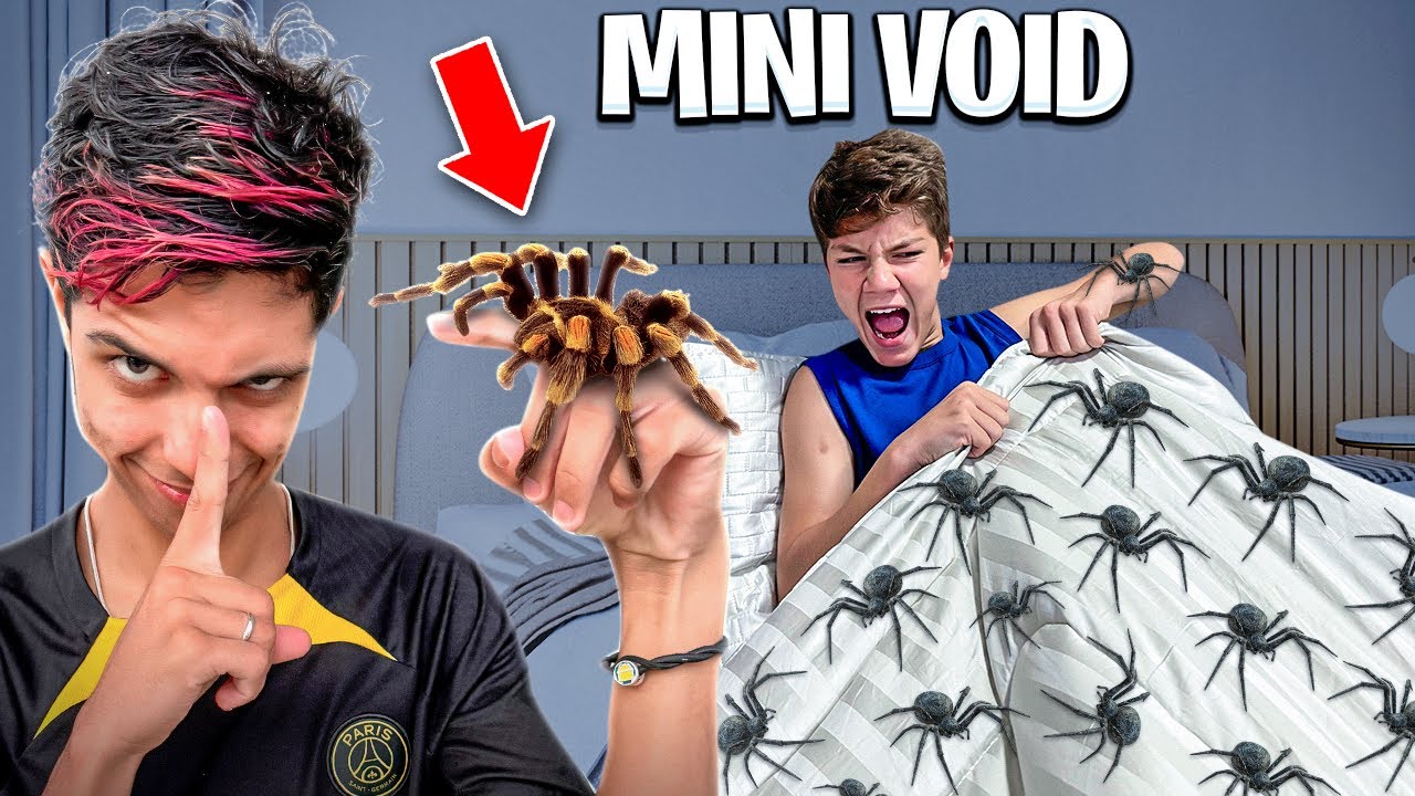 TROLEI O MINI VOID COM 10.000 ARANHAS NA CAMA *Deu ruim ? - YouTube