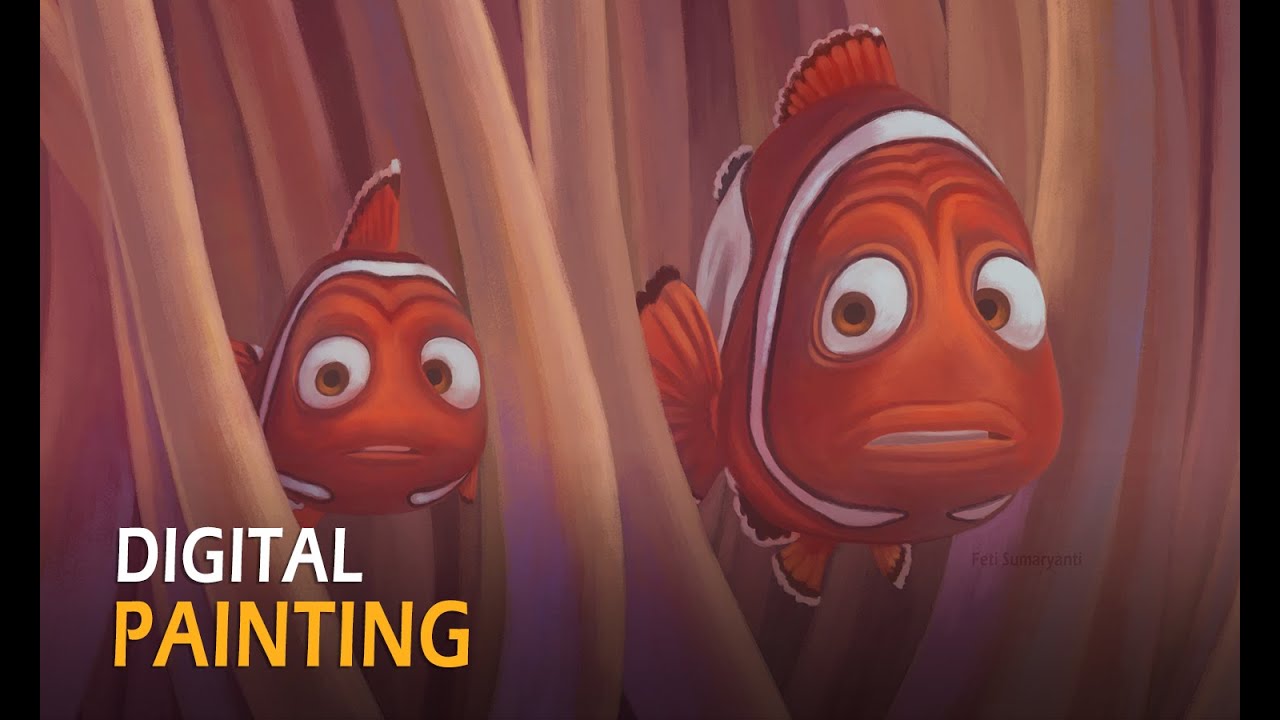 Finding Nemo, A Father and Son Moment | Digital Painting - YouTube