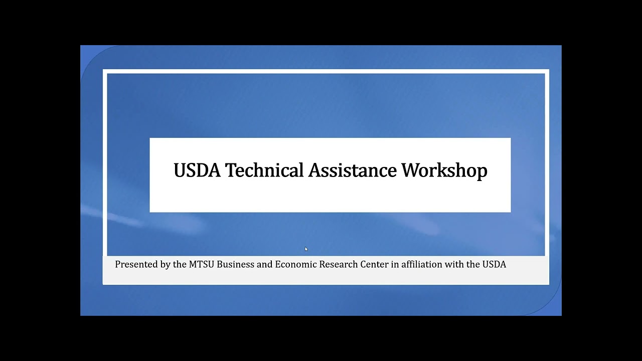 2022 USDA Technical Assistance Workshop - Part 1 - YouTube