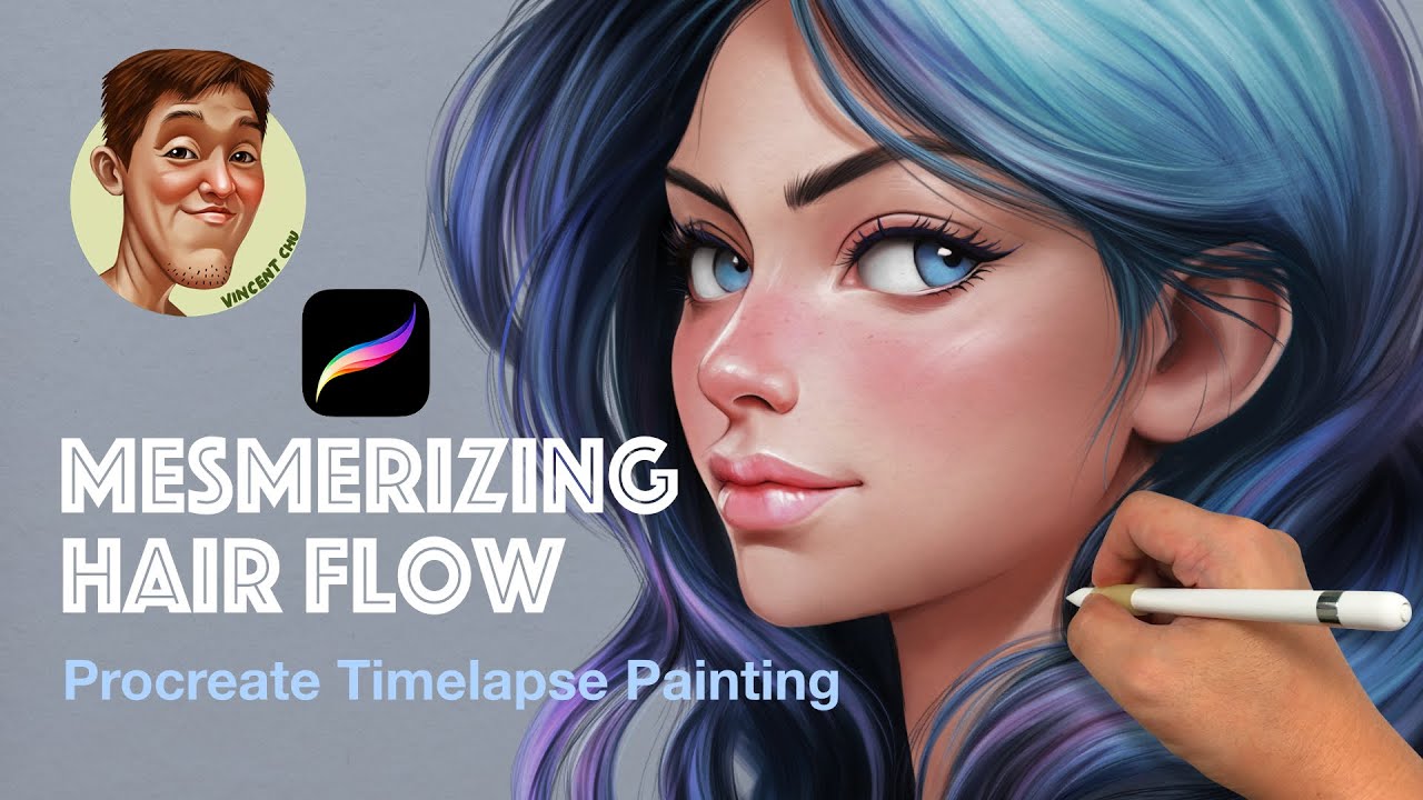“Mesmerizing Hair Flow | Procreate Timelapse Painting | Digital ...