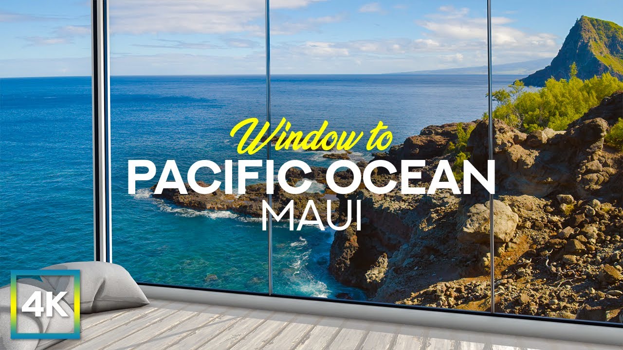 4K Stunning Rocky Shoreline - Virtual Window to Pacific Ocean Paradise ...