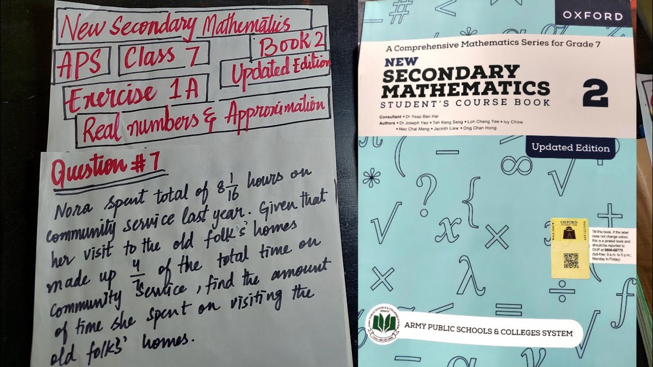 APS | Class 7 | Exercise # 1A | Q # 7 | New secondary mathematics Book ...