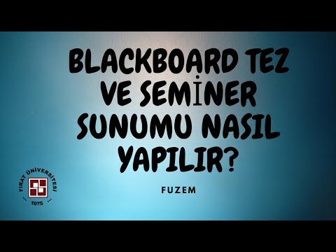 Doktora, Yüksek Lisans Tez ve Seminer Sunumu