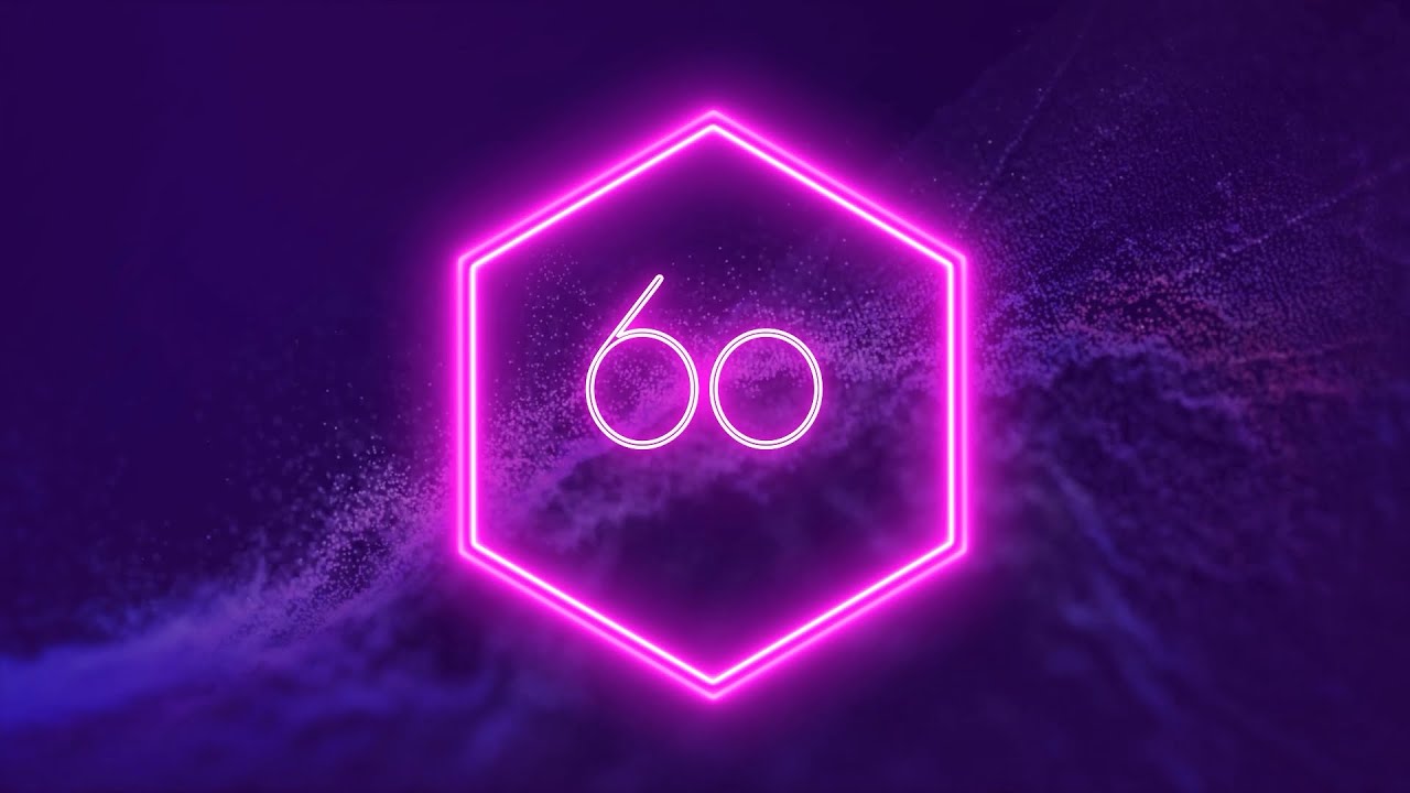 Pink neon timer 60 seconds sota turn countdown - YouTube