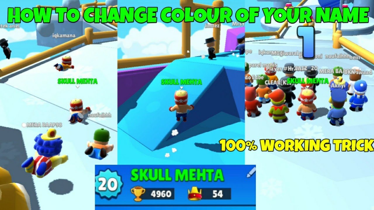 How To Change Your Name Colour In Stumble Guys 😀 || 💯% Working Trick ...