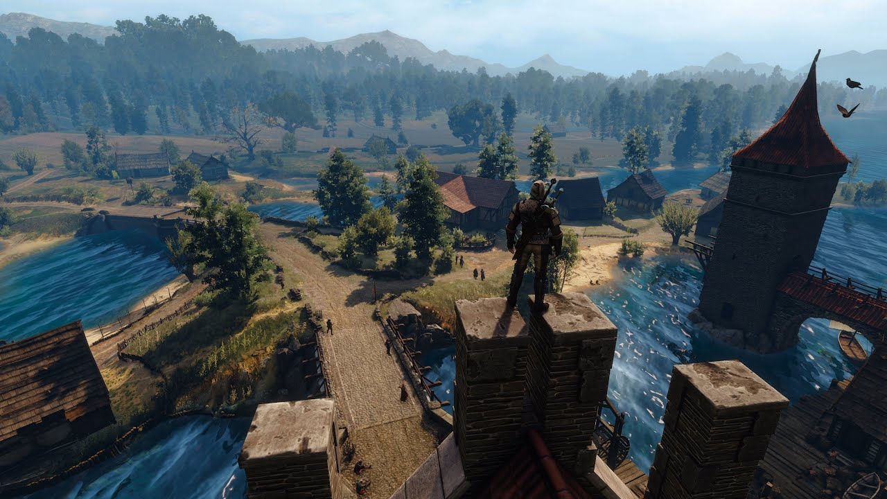 Witcher 3: Climbing the Novigrad gate (Oxenfurt) - YouTube