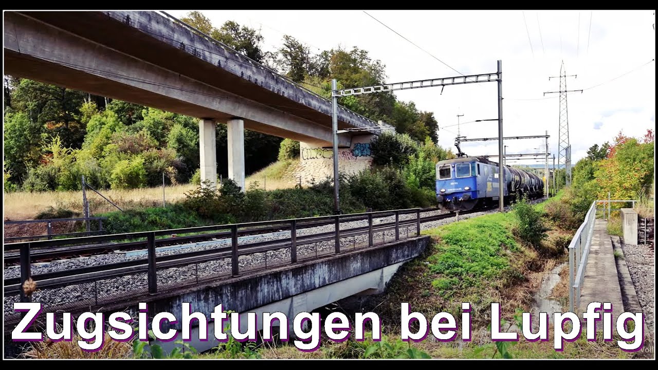 Güterzugsichtungen bei Lupfig im Kanton Aargau - YouTube