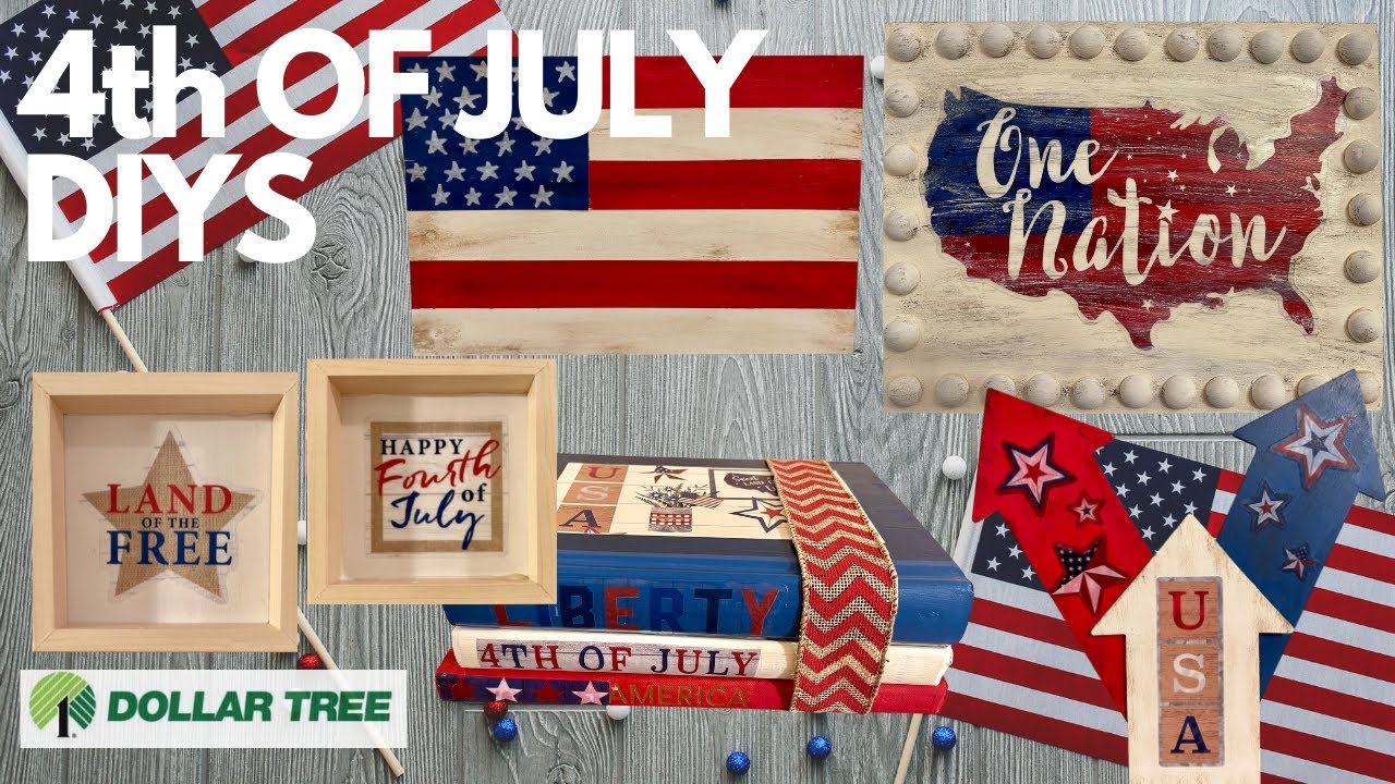 EASY 4th of July Farmhouse Decor, Independence Day (Dollar Tree) Hacks ...