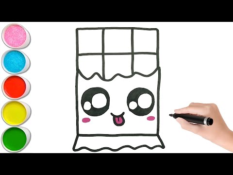 Kolay Çikolata Resmi Çizimi Ve Boyama Videosu, Sevimli Resim Çizimleri, Boyama Videoları,